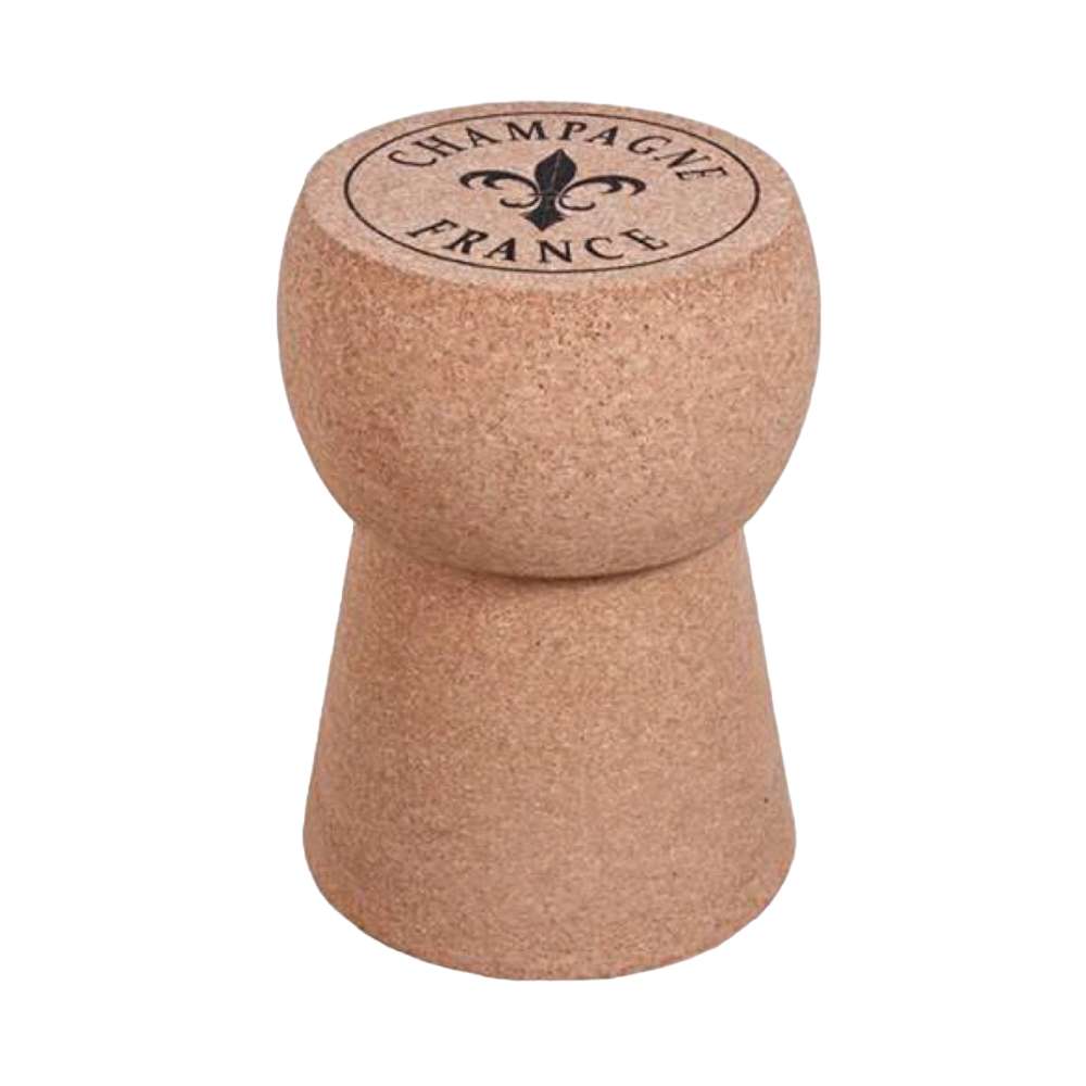 KingsBottle Champagne Cork Stool Cork Table | Freedom Room | Austin, TX